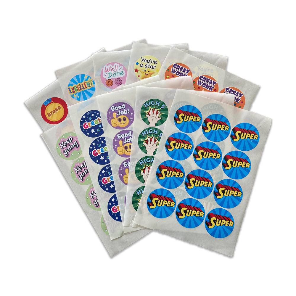 Braille reward stickers