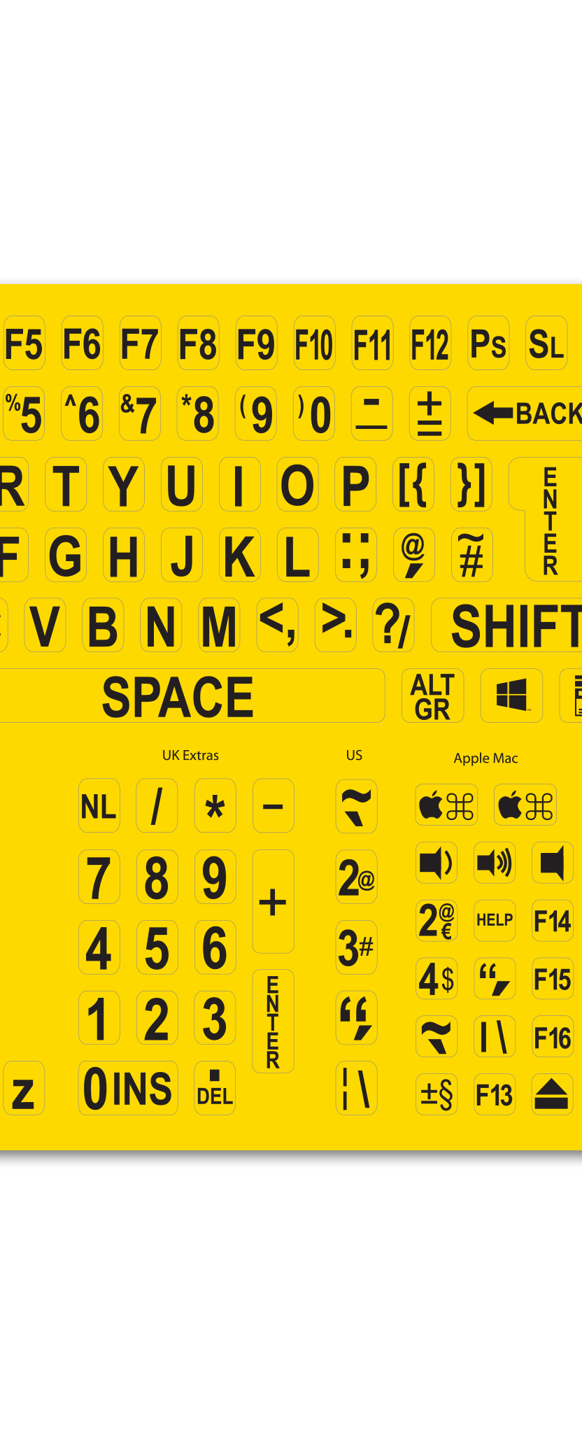 Large print keyboard stickers