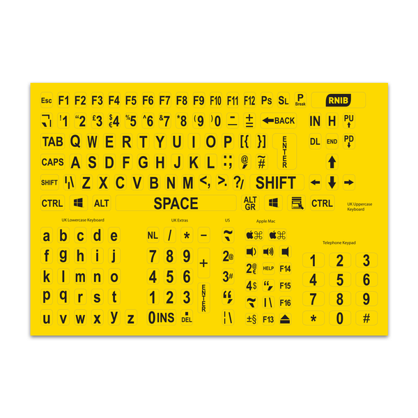 Large print keyboard stickers
