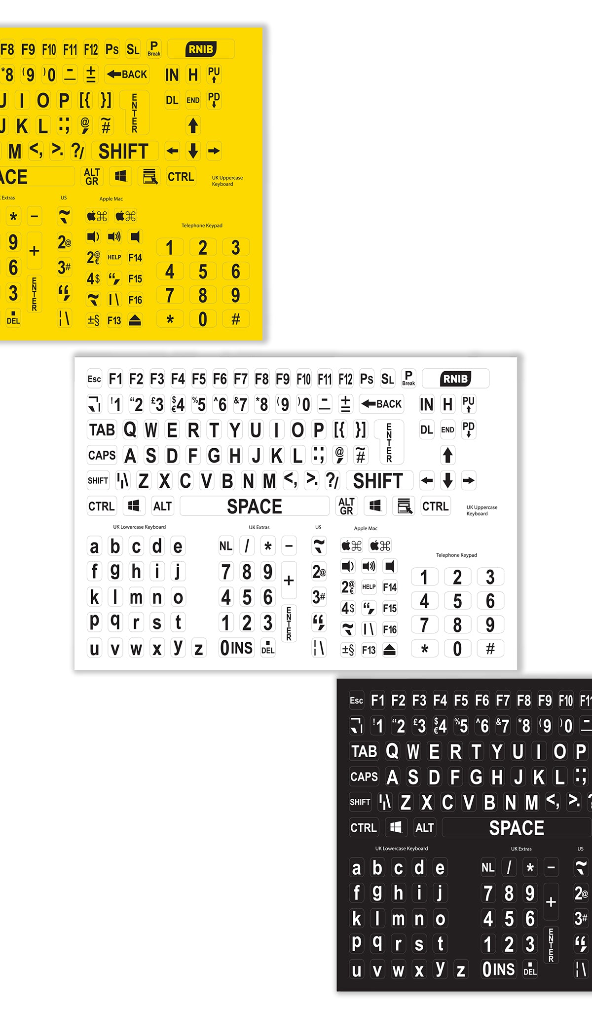 Large print keyboard stickers