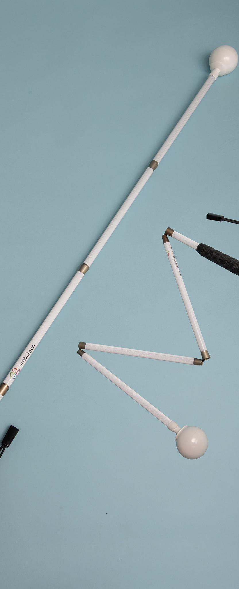 Ambutech graphite folding long cane - rolling ball tip