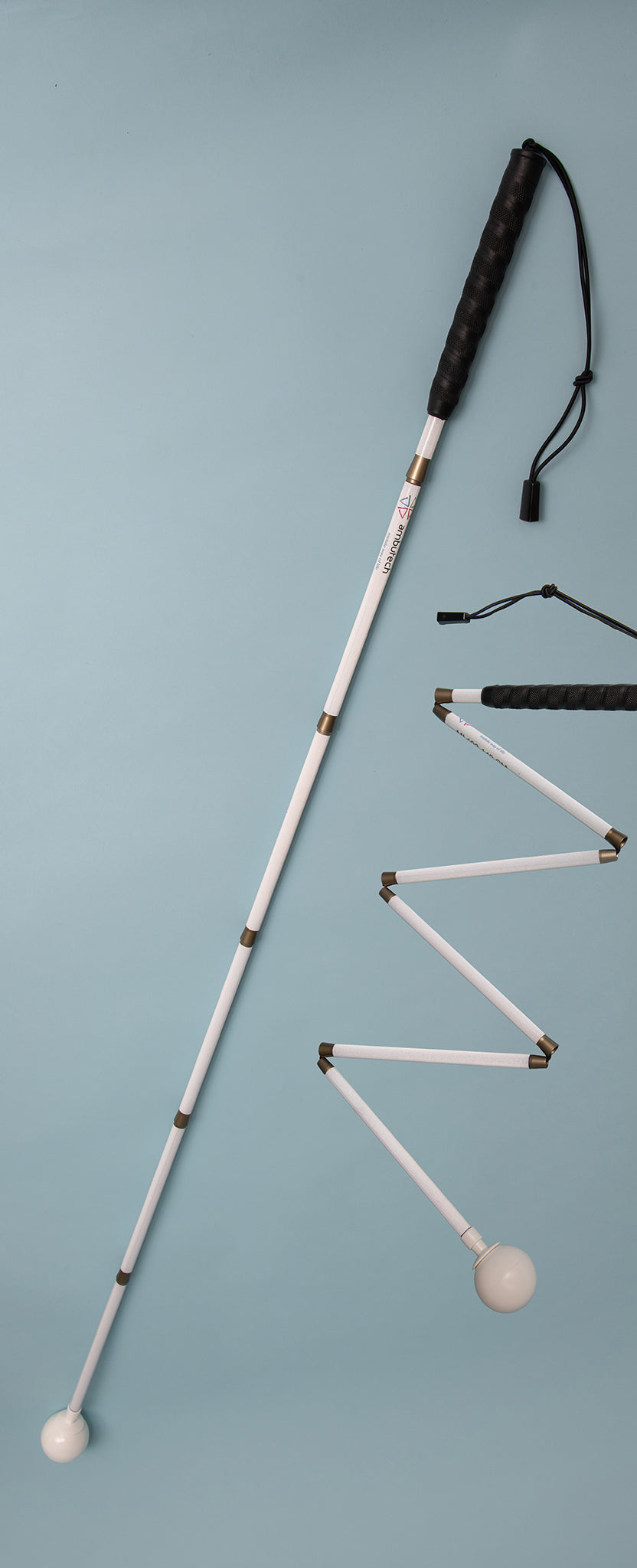 Ambutech graphite folding long cane - rolling ball tip