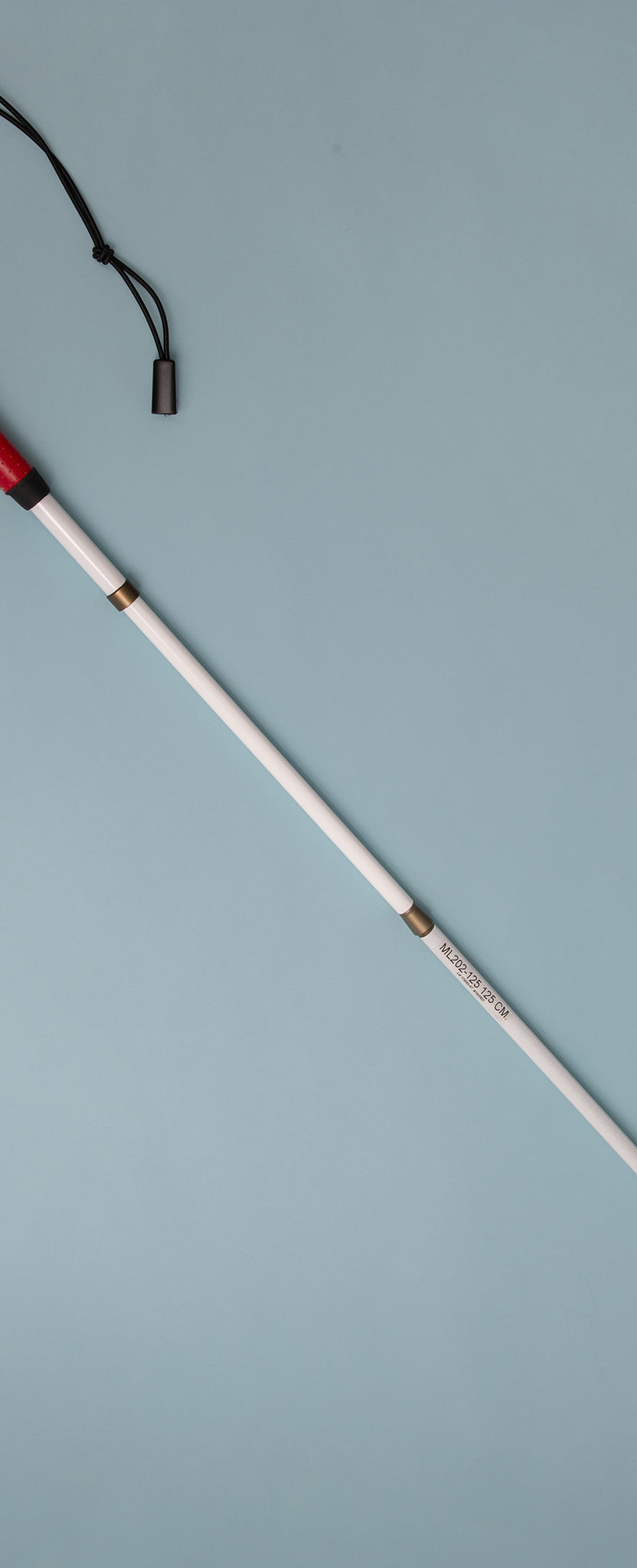 Ambutech No Jab graphite folding cane - 4 section - red leather grip