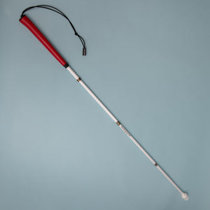 Ambutech No Jab graphite folding cane - 4 section - red leather grip