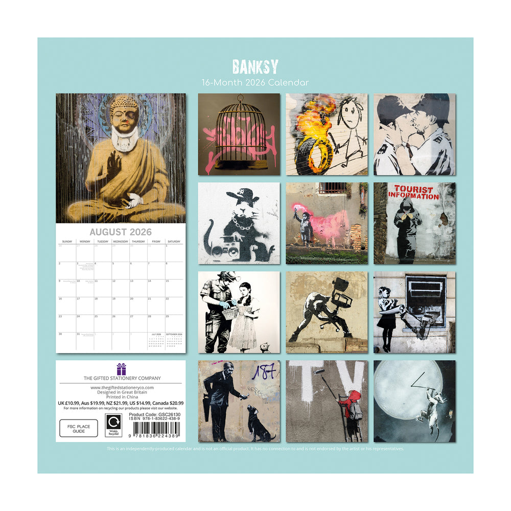 2026 Square Wall Calendar Banksy